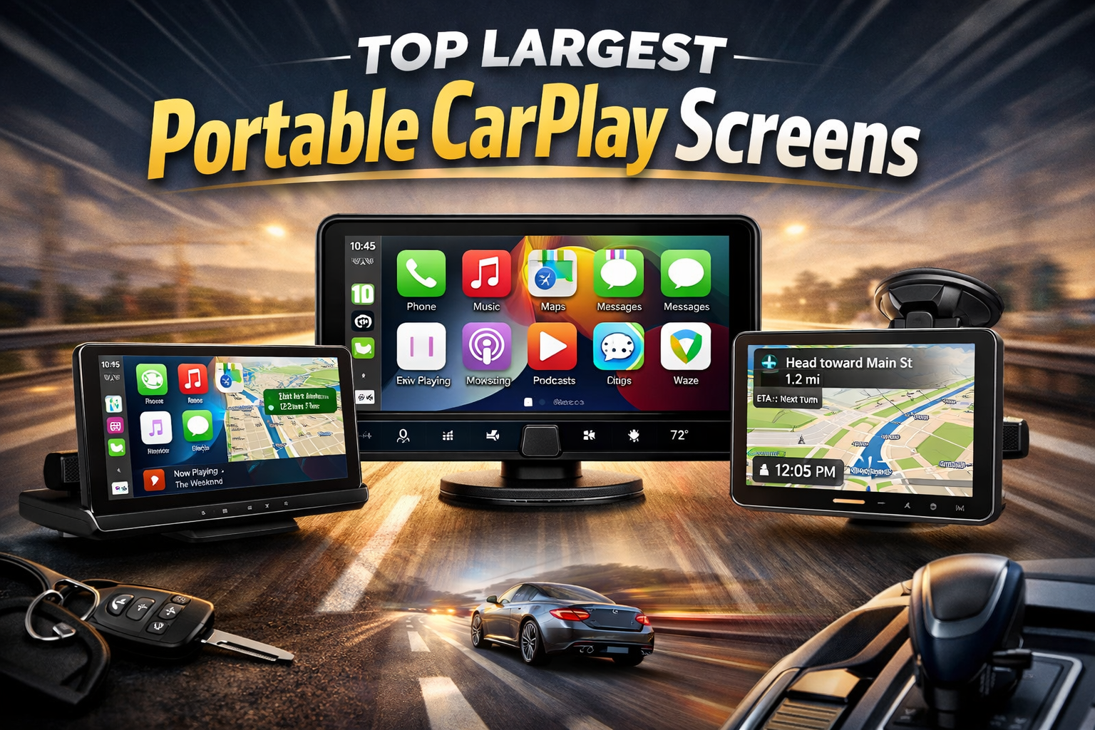 5 Top Largest Portable CarPlay Screens: 11+ Inch Wireless Displays Compared